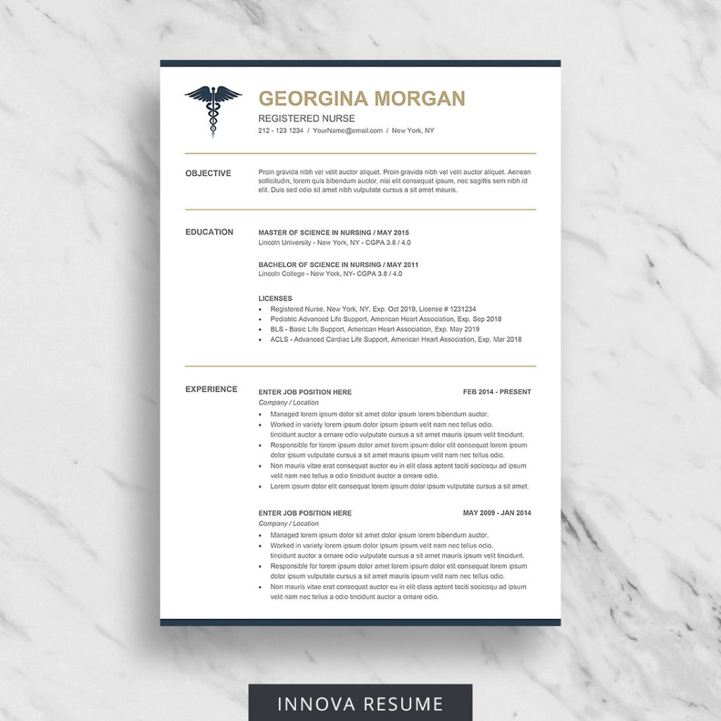 Doctor Resume Template - Innova Resume | Modern Resume Templates