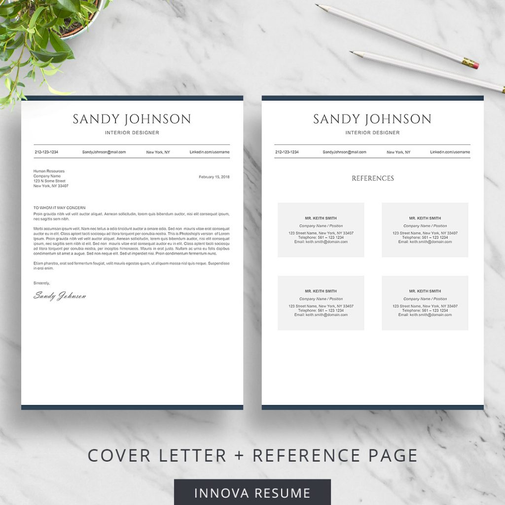 Clear resume template design for Word - Innova Resume | Modern Resume ...